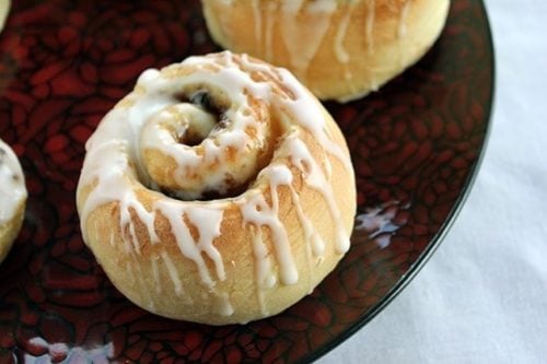 Rum Glazed Mincemeat Cinnamon Buns - The Kitchen Magpie