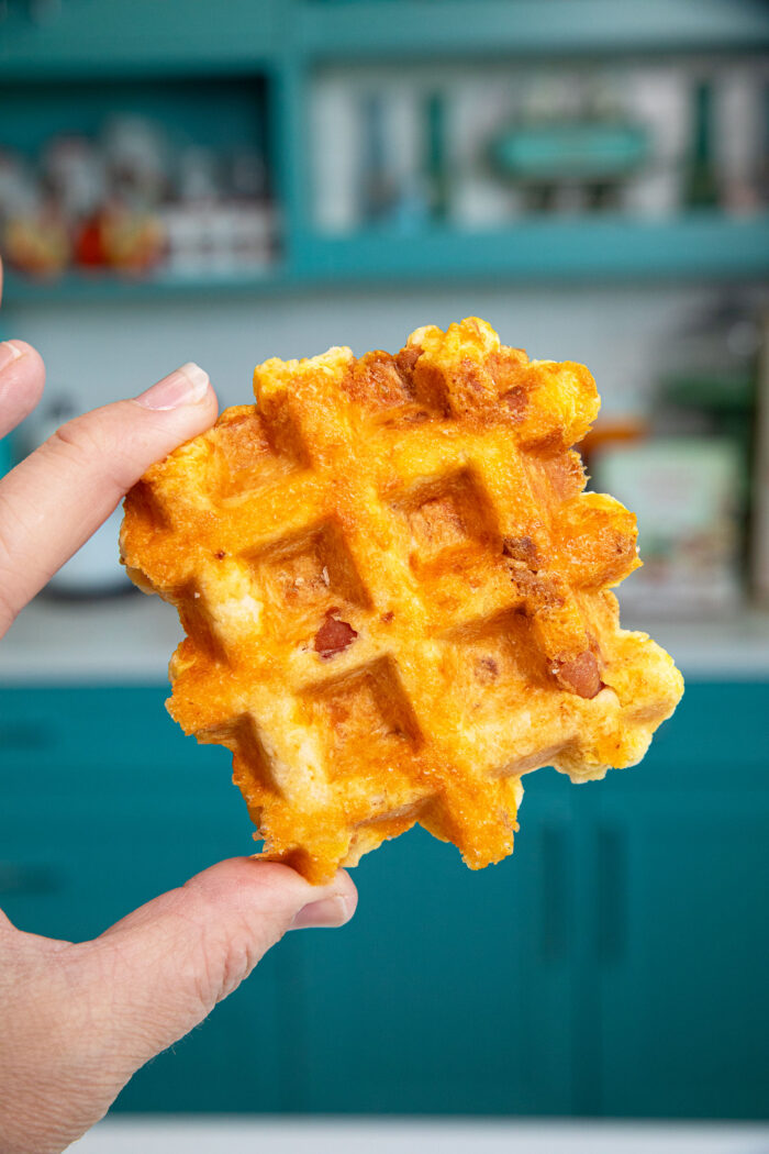 Bacon & Cheddar Waffle Biscuits-The Kitchen Magpie