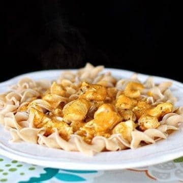 Chicken Korma Pasta - The Kitchen Magpie