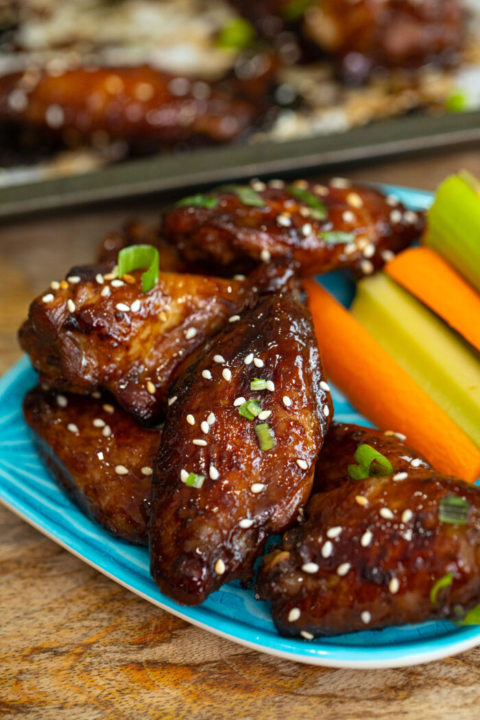 Baked Honey Sesame Sticky Chicken Wings - The Kitchen Magpie