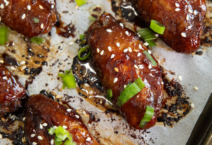 Baked Honey Sesame Sticky Chicken Wings - The Kitchen Magpie