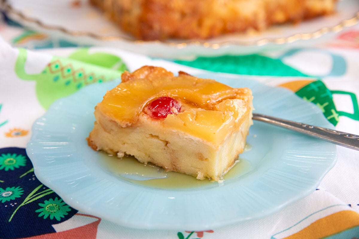 Pineapple Upside Down Bread Pudding - The Kitchen Magpie