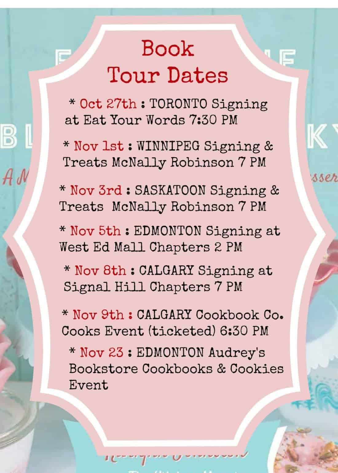 My Cookbook & Book Tour Dates! - The Kitchen Magpie