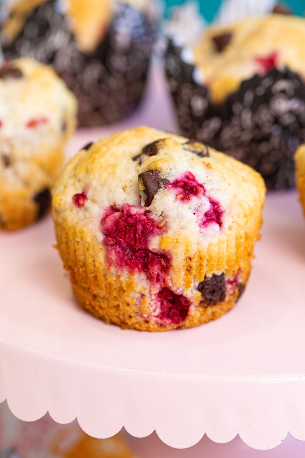 Chocolate Raspberry Muffins - The Kitchen Magpie