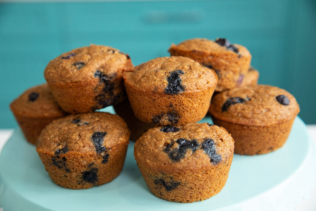 Nine Grain Blueberry Muffins - The Kitchen Magpie