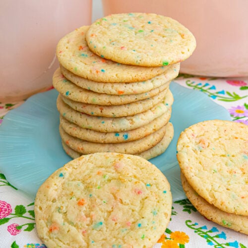 Rainbow Bit Cake Mix Cookies - The Kitchen Magpie