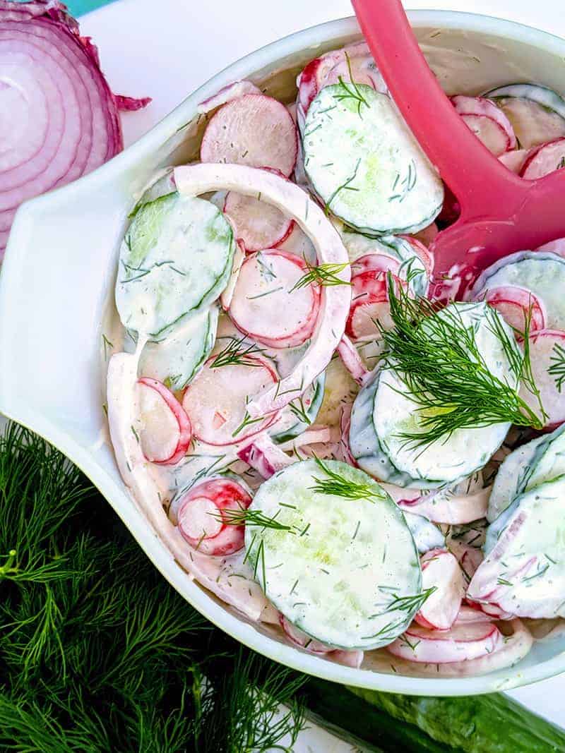 Dilled Creamy Cucumber Salad - The Kitchen Magpie Dilled Creamy Cucumber Salad - The Kitchen Magpie