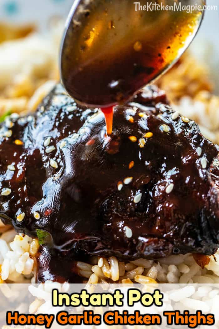 Honey Garlic Instant Pot Chicken Thighs - The Kitchen Magpie