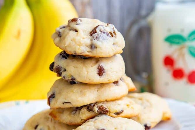 Soft & Fluffy Banana Cookies - The Kitchen Magpie