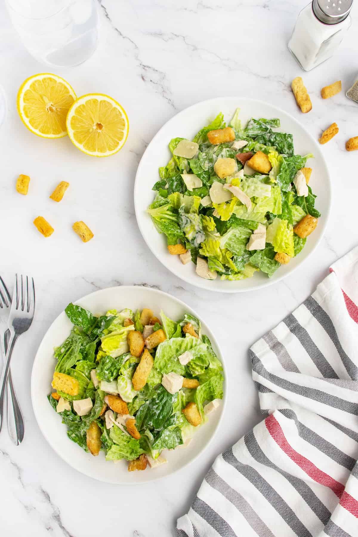 Chicken Caesar Salad - The Kitchen Magpie