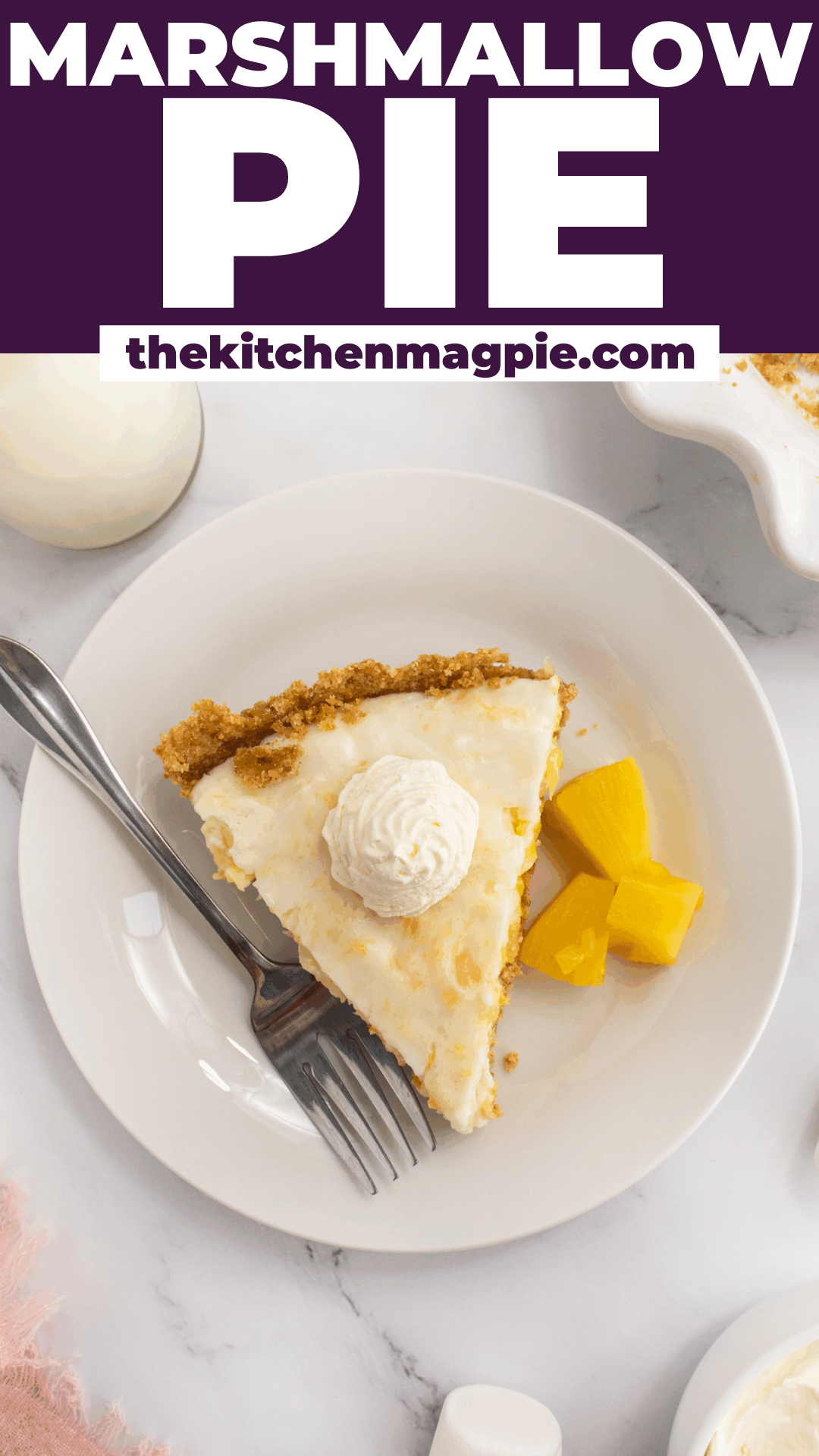 Marshmallow Pineapple Pie - The Kitchen Magpie