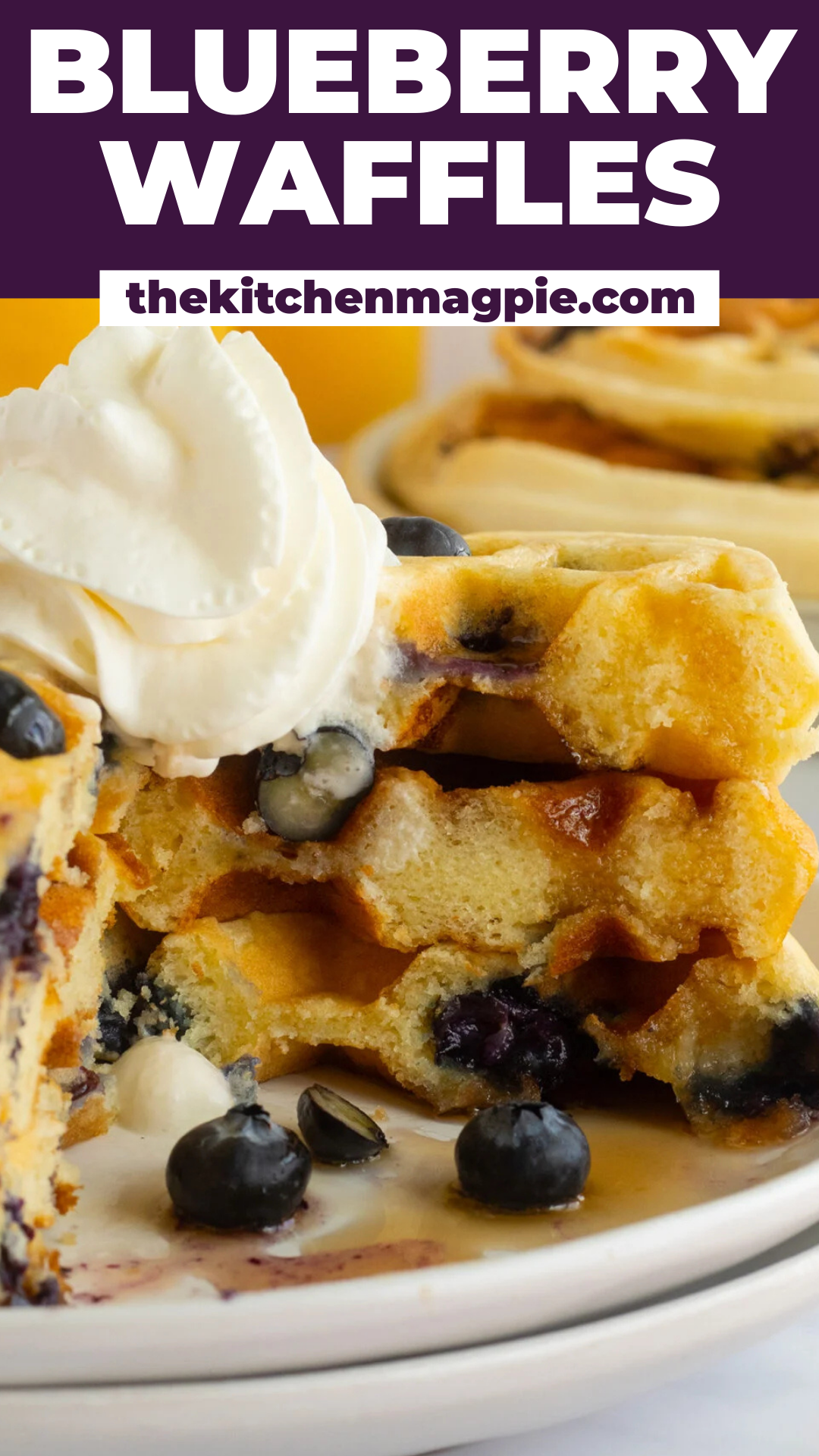 Blueberry Waffles - The Kitchen Magpie