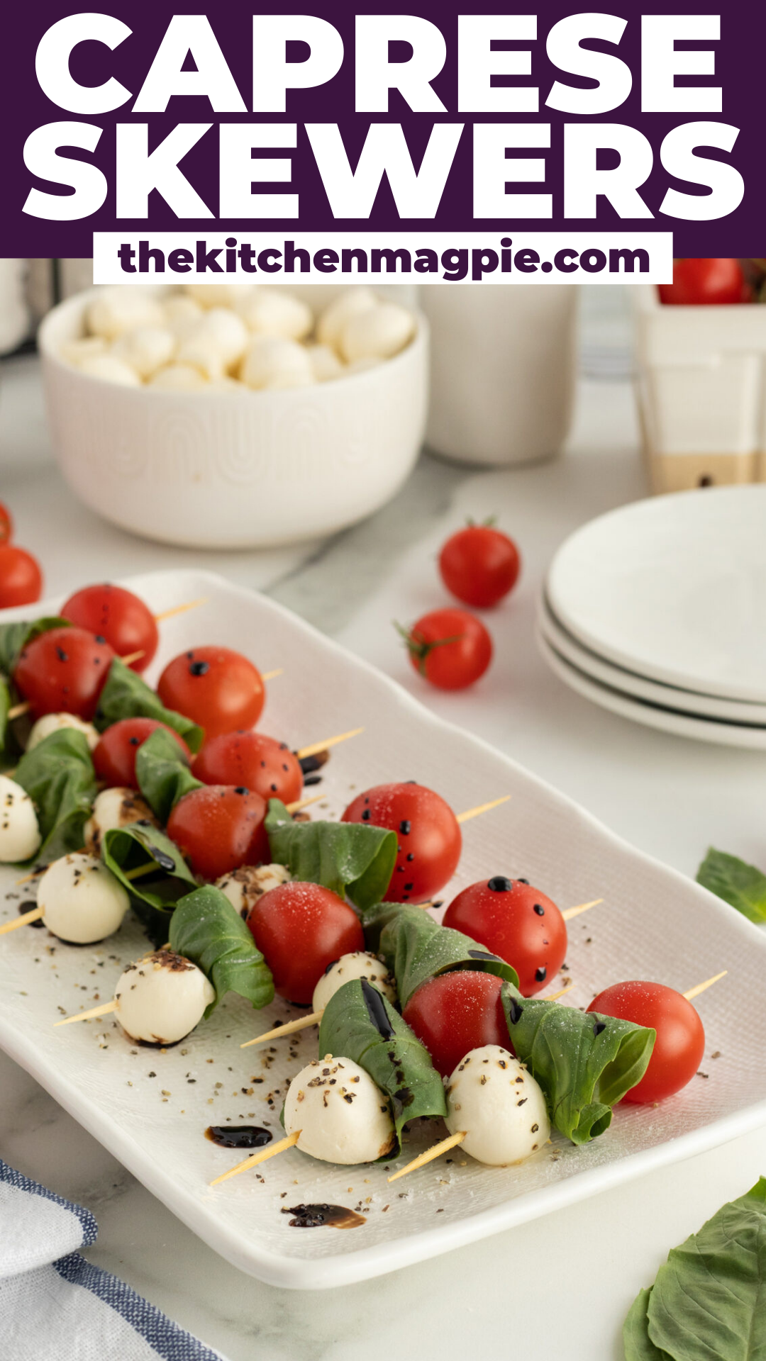 Caprese Skewers With Balsamic Drizzle (Super Simple!)