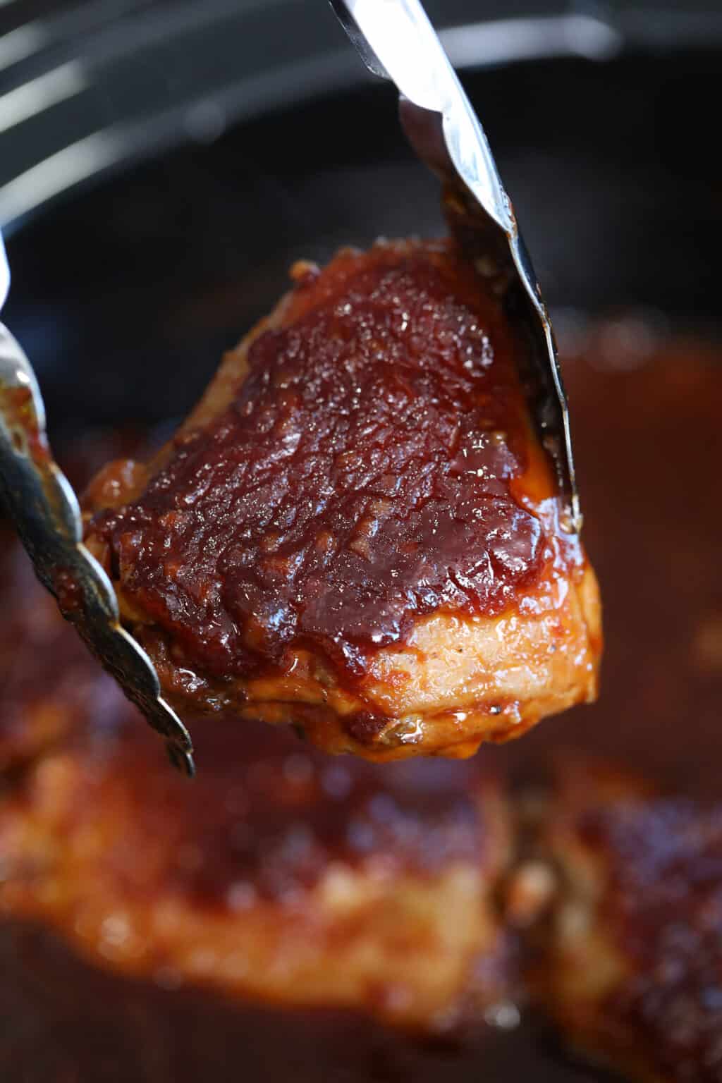 Saucy Crock Pot Chicken Thighs - The Kitchen Magpie