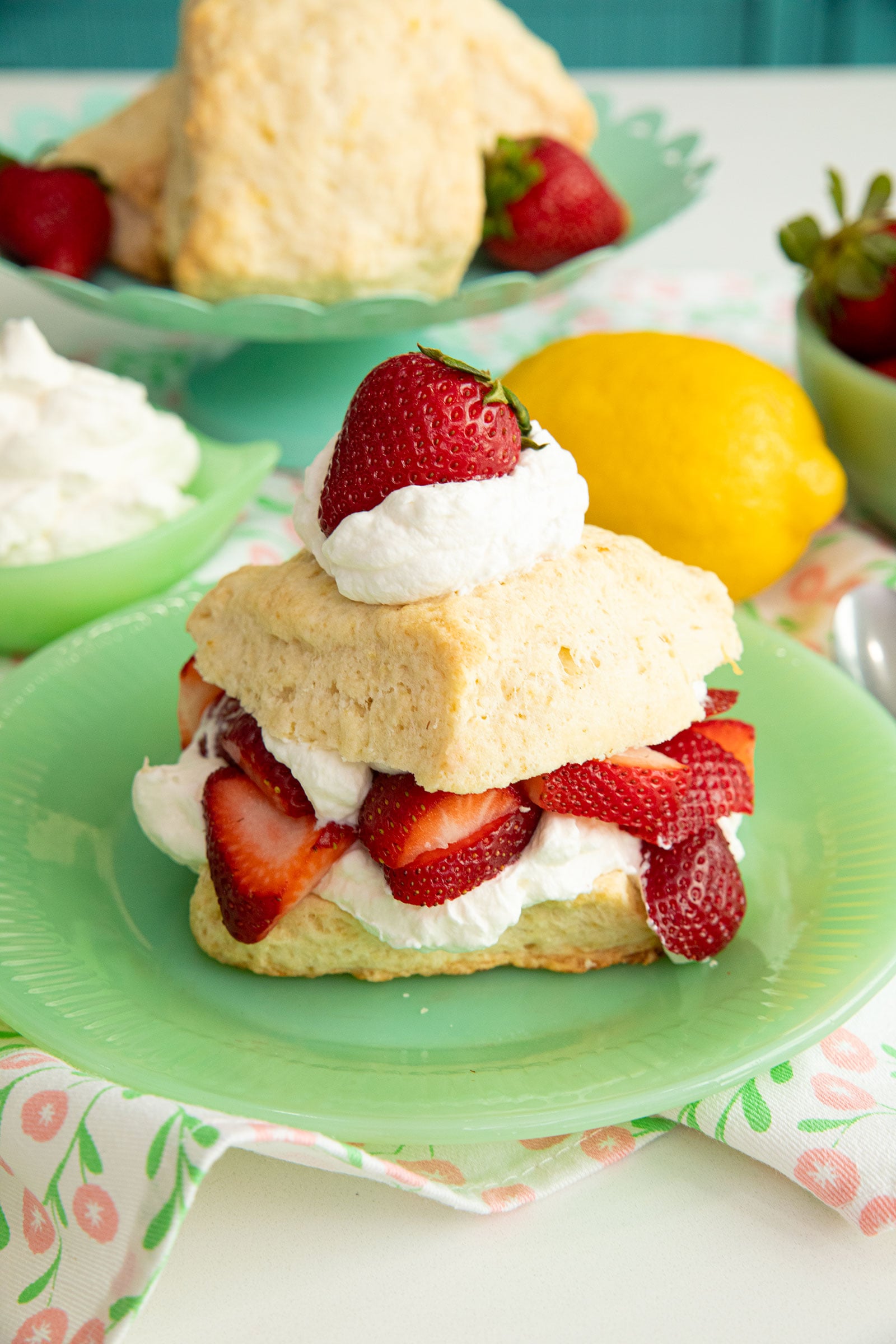 Lemon Strawberry Shortcake - The Kitchen Magpie