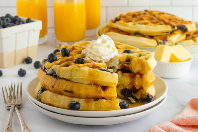 Blueberry Waffles - The Kitchen Magpie