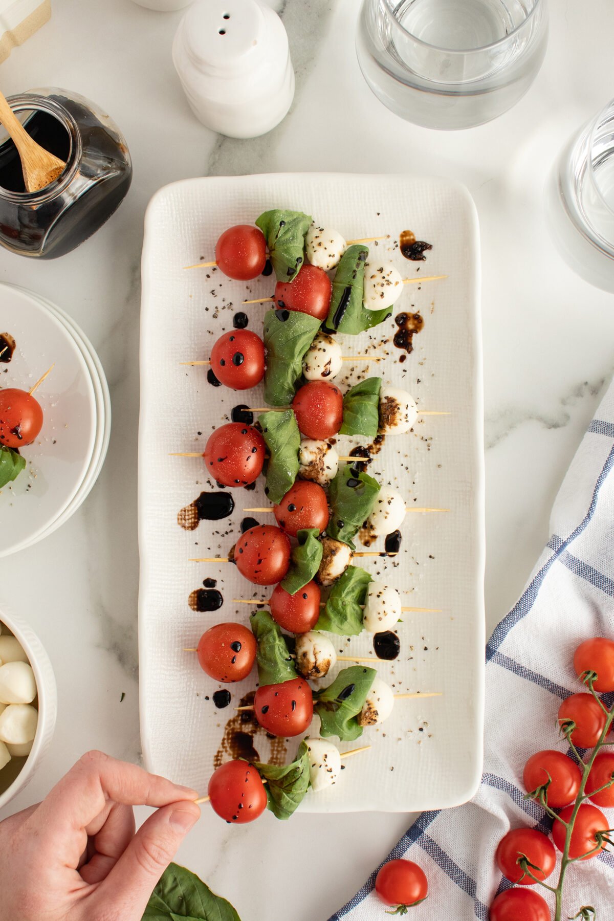 Caprese Skewers With Balsamic Drizzle (Super Simple!)