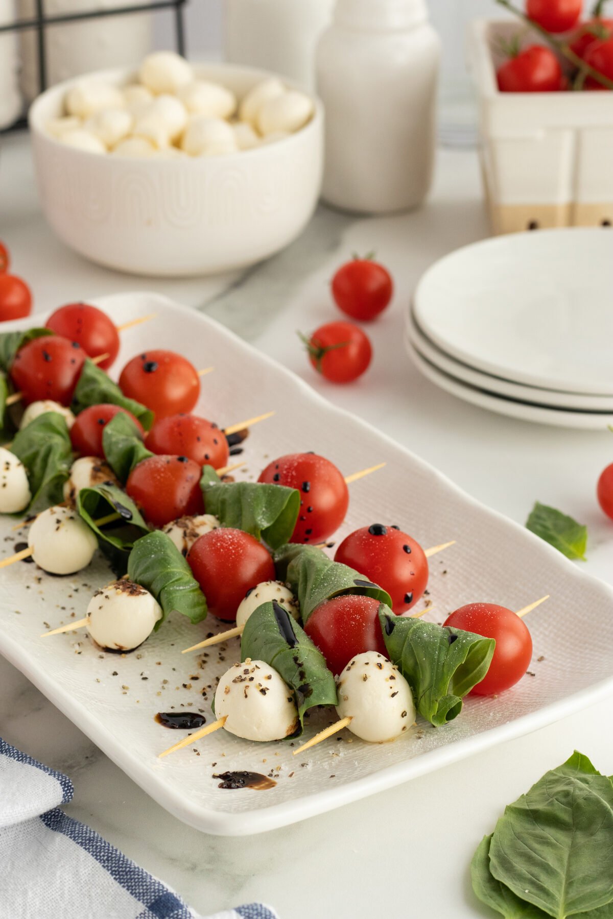 Caprese Skewers With Balsamic Drizzle (Super Simple!)
