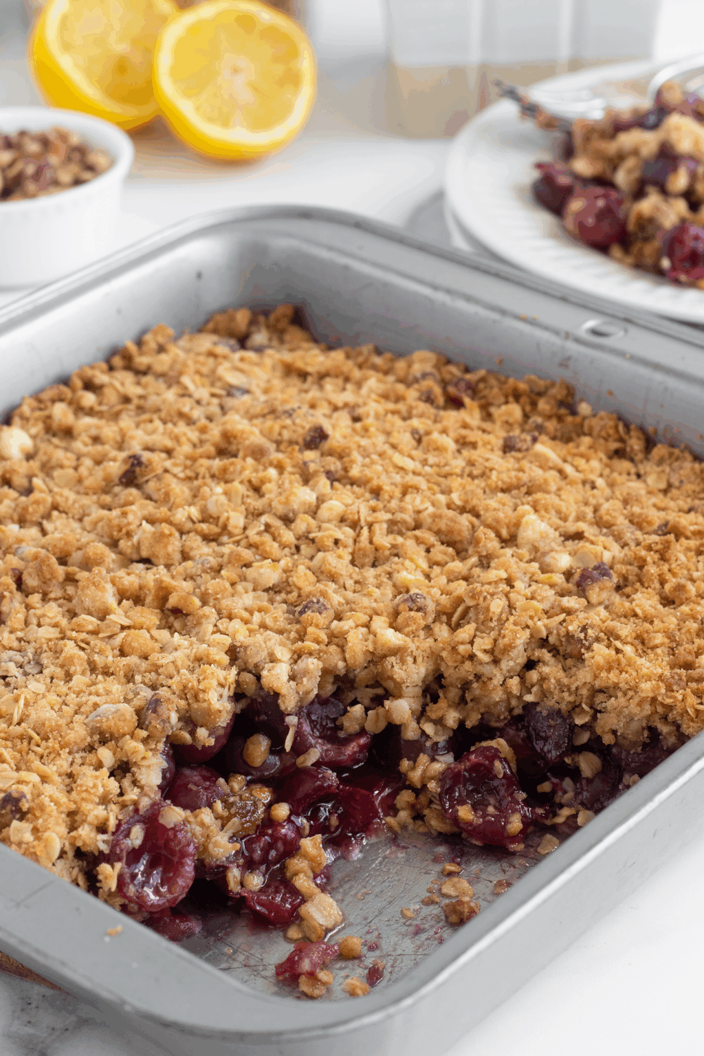 Easy Cherry Crisp - The Kitchen Magpie